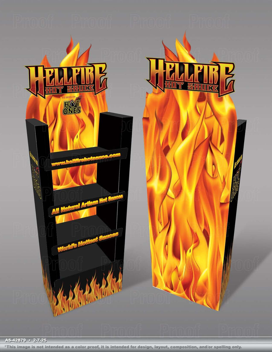 Official Hellfire Hot Sauce Floor Display