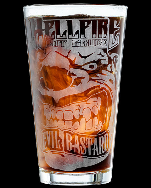 Evil Bastard 16 oz Very Limited Edition Pint Glass – Hellfire Hot Sauce