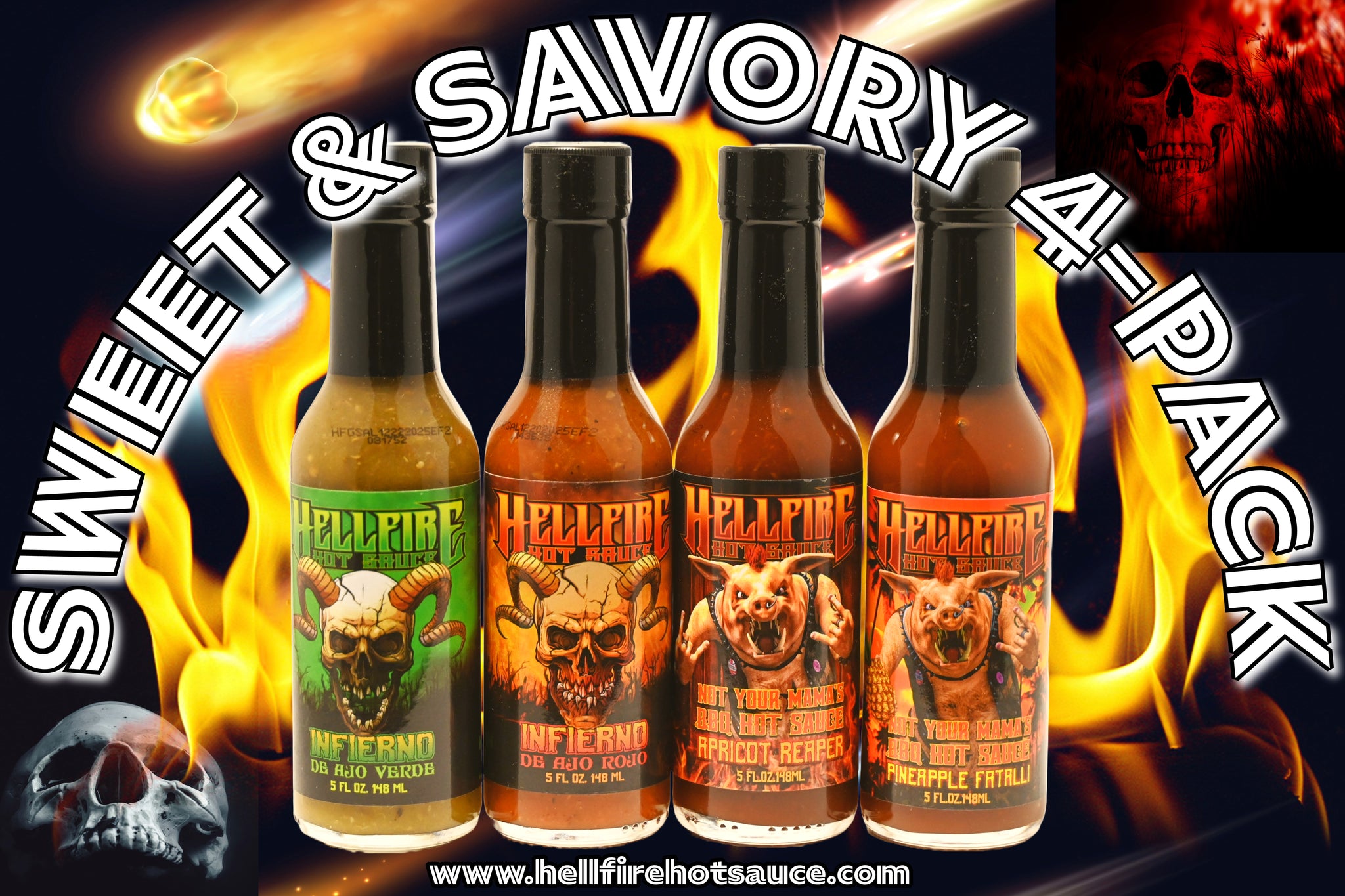 Ultimate Sweet & Savory Condiment 4 Pack! – Hellfire Hot Sauce