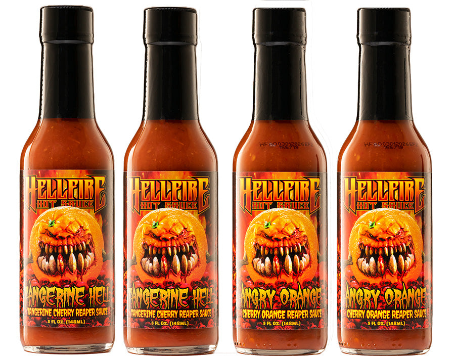 Angry Orange/Tangerine Hell Combo 4 Pack – Hellfire Hot Sauce