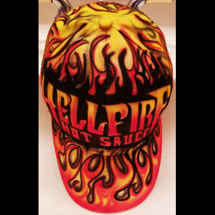 Custom Airbrushed Limited Edition Hat – Hellfire Hot Sauce