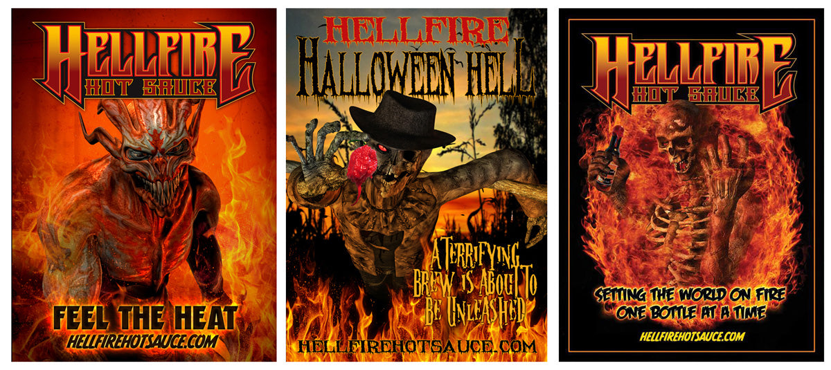 HELLFIRE (Set of 3) Posters – Hellfire Hot Sauce