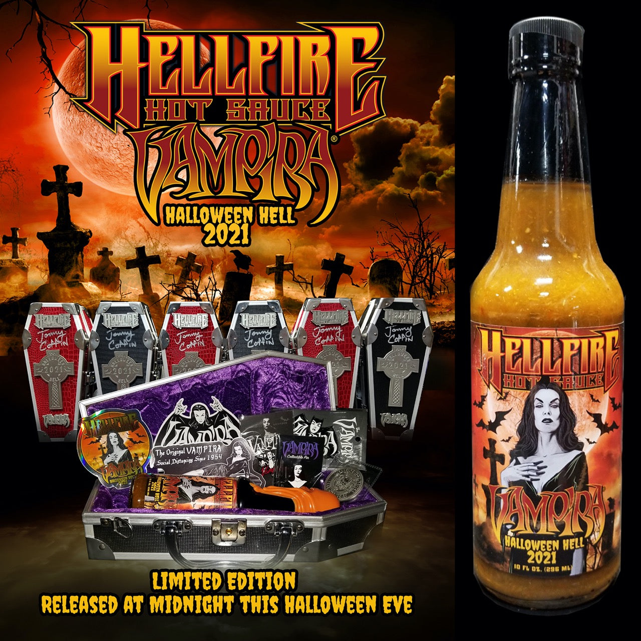 Hellfire Hot Sauce Halloween Hell 2021 Hot Sauce 10oz Bottle Limited E